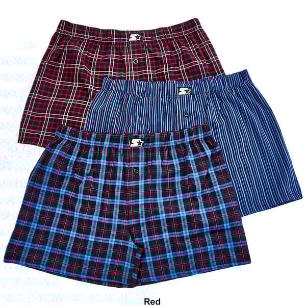 Mens Starter 3pk Woven Boxers - Boscov's