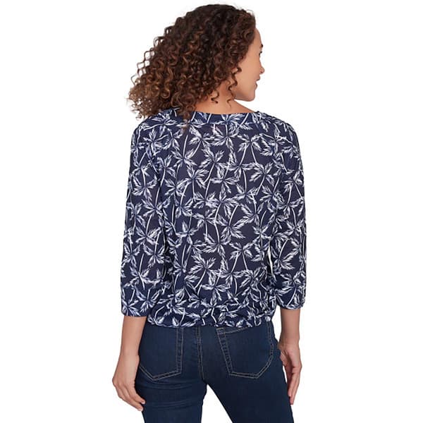 Petite Hearts of Palm Making Waves Palm Trees Slub Tee - Boscov's