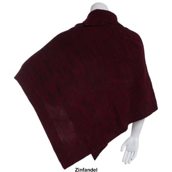 Womens Tint & Shadow Split Neck Poncho with Side Buttons - Boscov's