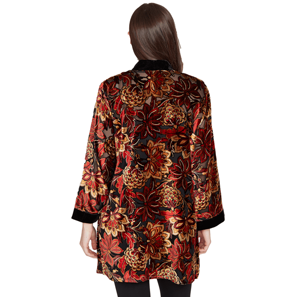 Petite Ruby Rd. Red Allure Floral Velvet Open Cardigan - Boscov's