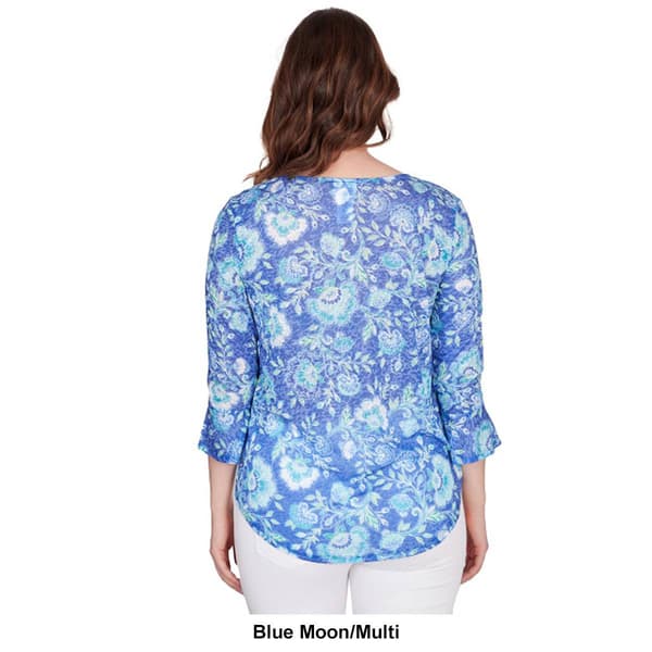 Womens Ruby Rd. Must Haves III Jacobean Floral Burnout Tee - Boscov's