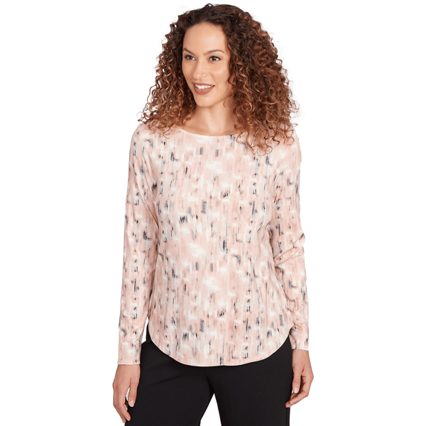 Womens Emaline Key Items Brushstroke Long Sleeve Blouse - Boscov's