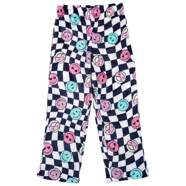 Girls St. Eve Emoji & Checkerboard Velvet Fleece Pajama Pants - Boscov's