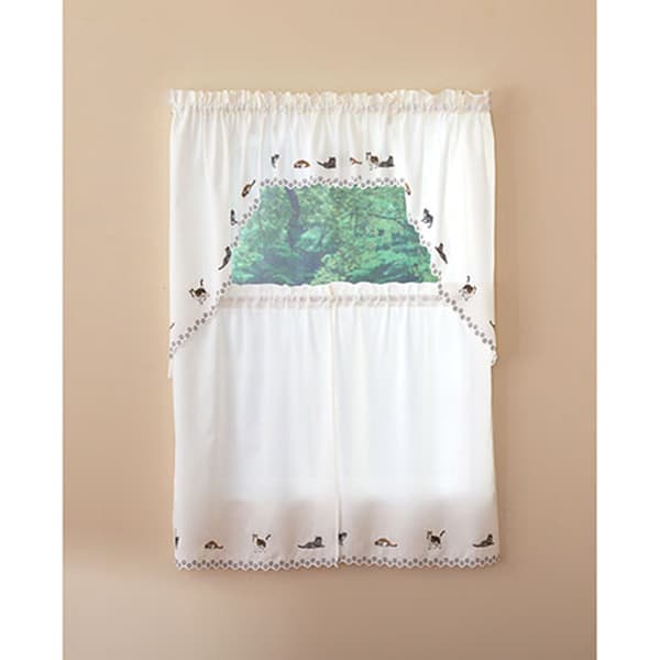 Cats Embroidered Kitchen Curtains - Boscov's