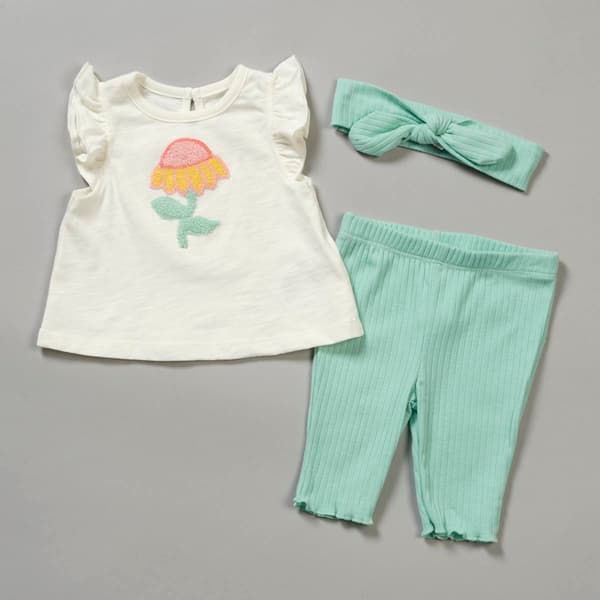 Baby Girl (12-24M) Sterling Baby 3pc. Flower Top & Capris Set - Boscov's