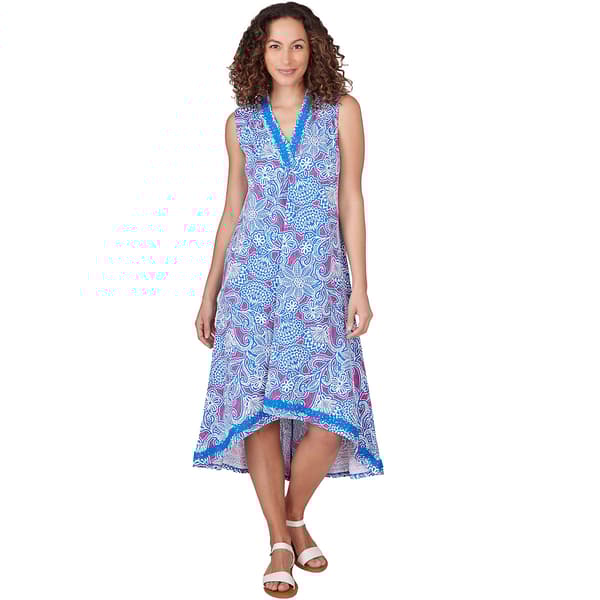 Petite Ruby Rd. Sleeveless Floral High Low Hem Dress - Boscov's