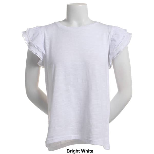 Womens Architect® Solid Flutter Sleeve Knit Slub Tee - Boscov's