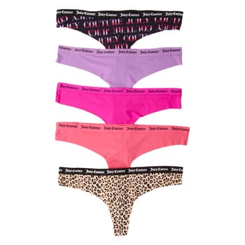 Juniors Juicy Couture 5pk. Micro Laser Thong Panties JC8239-5PKDG ...