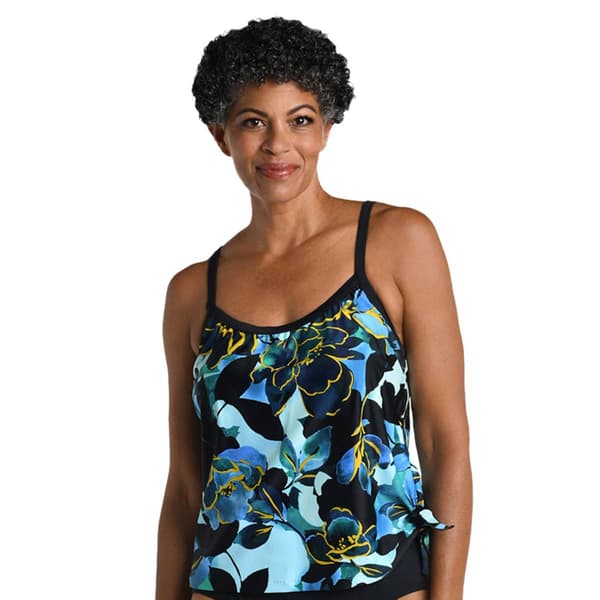 Womens Maxine Scoop Neck Flower Tankini Swim Top - Boscov's