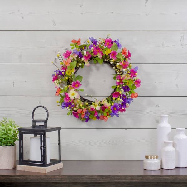 Northlight Seasonal Artificial Wild Flowers Spring Wreath - Boscov's