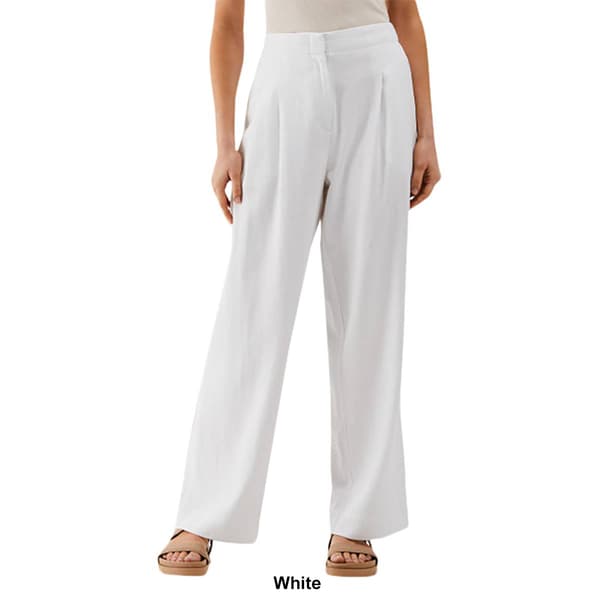Womens Ella Rafaella® Linen Blend Pleated Wide Leg Casual Pants - Boscov's