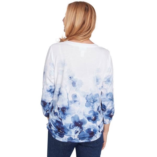 Womens Alfred Dunner Classics 3/4 Sleeve Floral Blouse - Boscov's