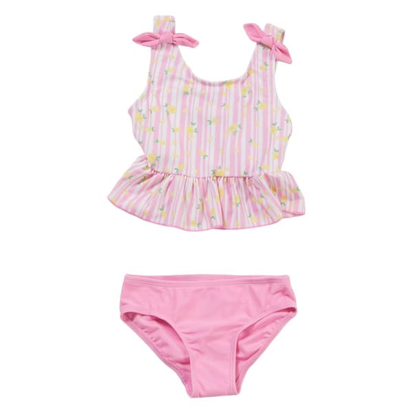 Girls (4-6x) Floatimini 2pc. Lemon Pink Stripe Tankini Swim Set - Boscov's