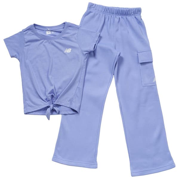 Girls (7-12) New Balance 2pc. Tie Front Tee & Cargo Sweatpants - Boscov's