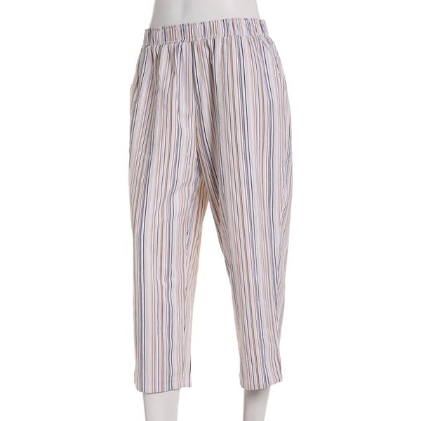 Petite Emily Daniels Variegated Stripe Side Slit Capris - Boscov's
