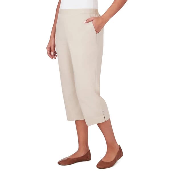 Womens Alfred Dunner Classic Neutrals Twill Pull On Capri Pants - Boscov's