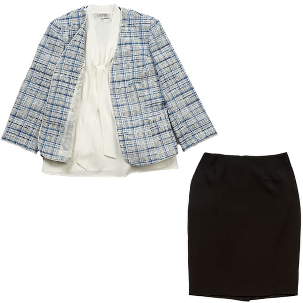 Womens Kasper Blue Tweed Jacket Look - Boscov's