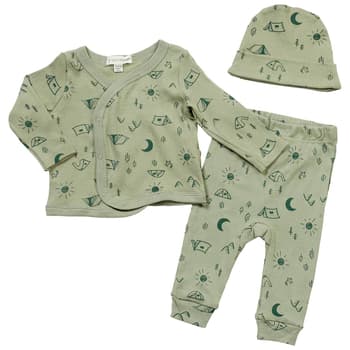 Baby Boy (NB-9M) Willow & Whimsy® 3pc. Camp Wrap Top Set & Hat - Boscov's