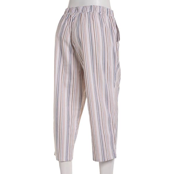 Petite Emily Daniels Variegated Stripe Side Slit Capris - Boscov's