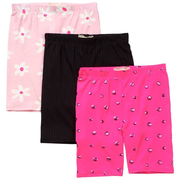 Girls (7-12) BTween® 3pk. Daisy & Solid Bike Shorts - Boscov's