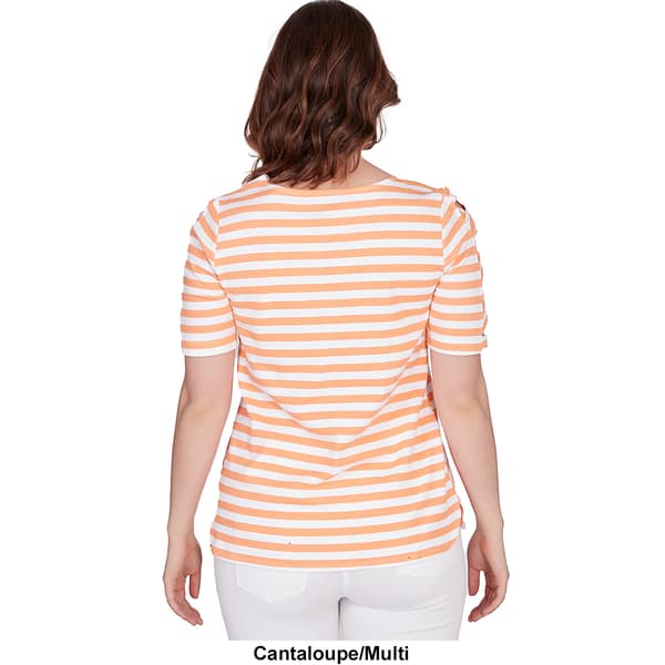 Womens Ruby Rd. Must Haves II Knit Stripe Tee - Boscov's