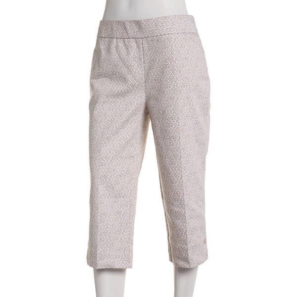 Womens Napa Valley Damask Super Stretch Snap Hem Capris - Boscov's