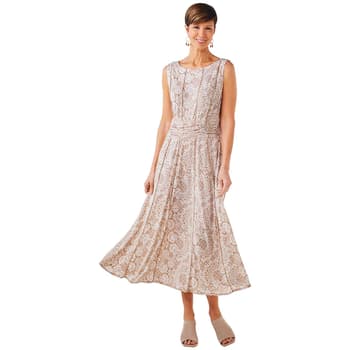 Womens Perceptions Sleeveless Ruched Waist Midi Dress - Boscov's