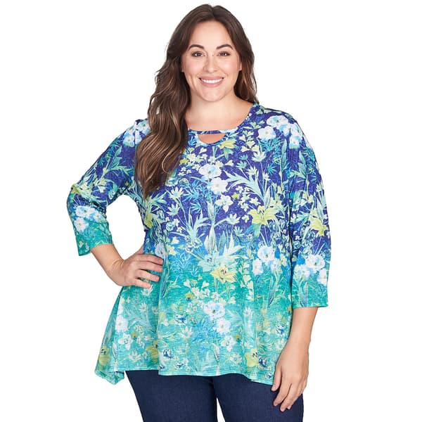 Plus Size Ruby Rd. Must Haves III Knit Garden Ombre Blouse - Boscov's
