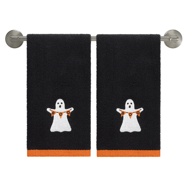 Avanti Ghost Boo Halloween 2pk. Embroidered Hand Towels - Boscov's