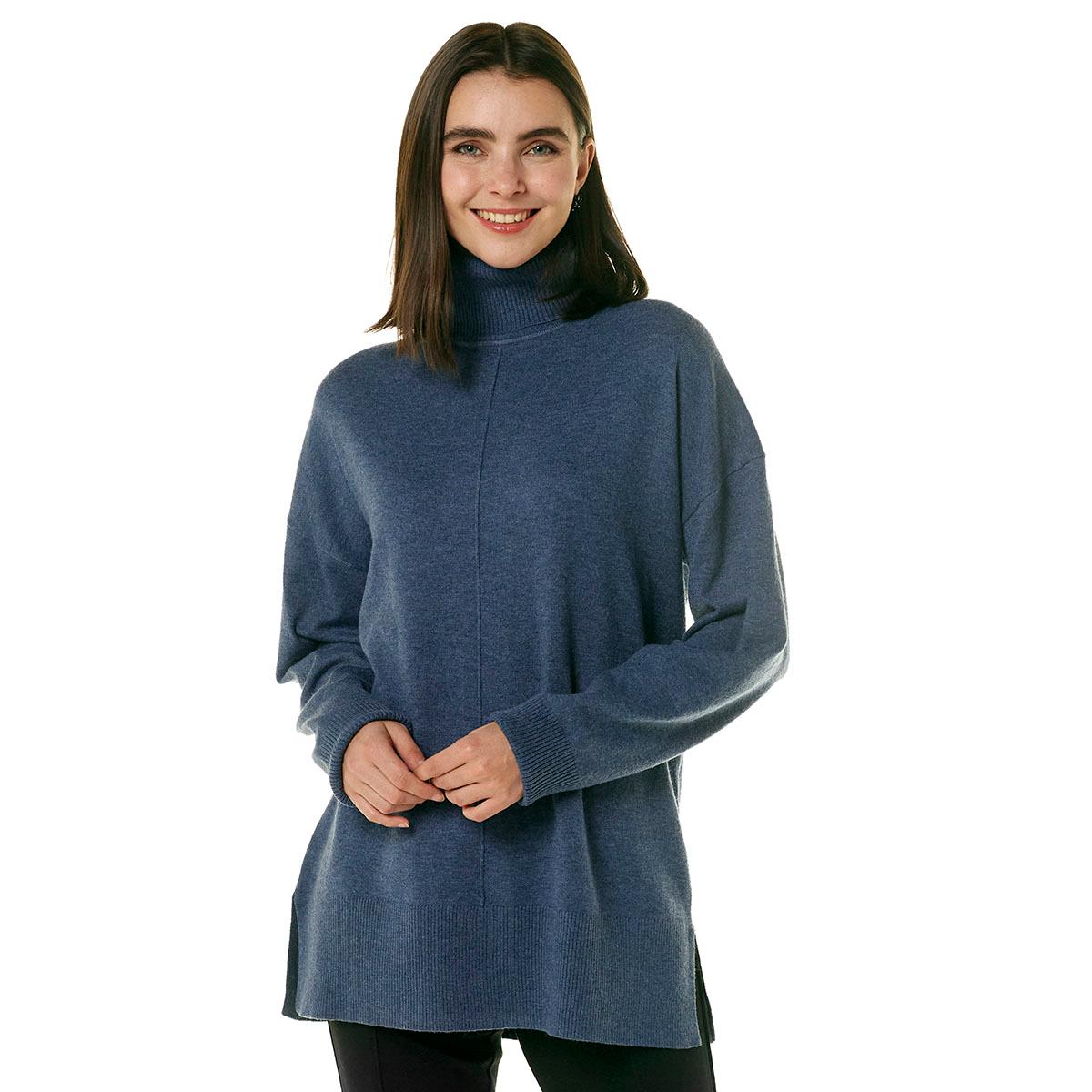 Petite Preswick & Moore(R) Long Sleeve Solid Turtleneck Sweater