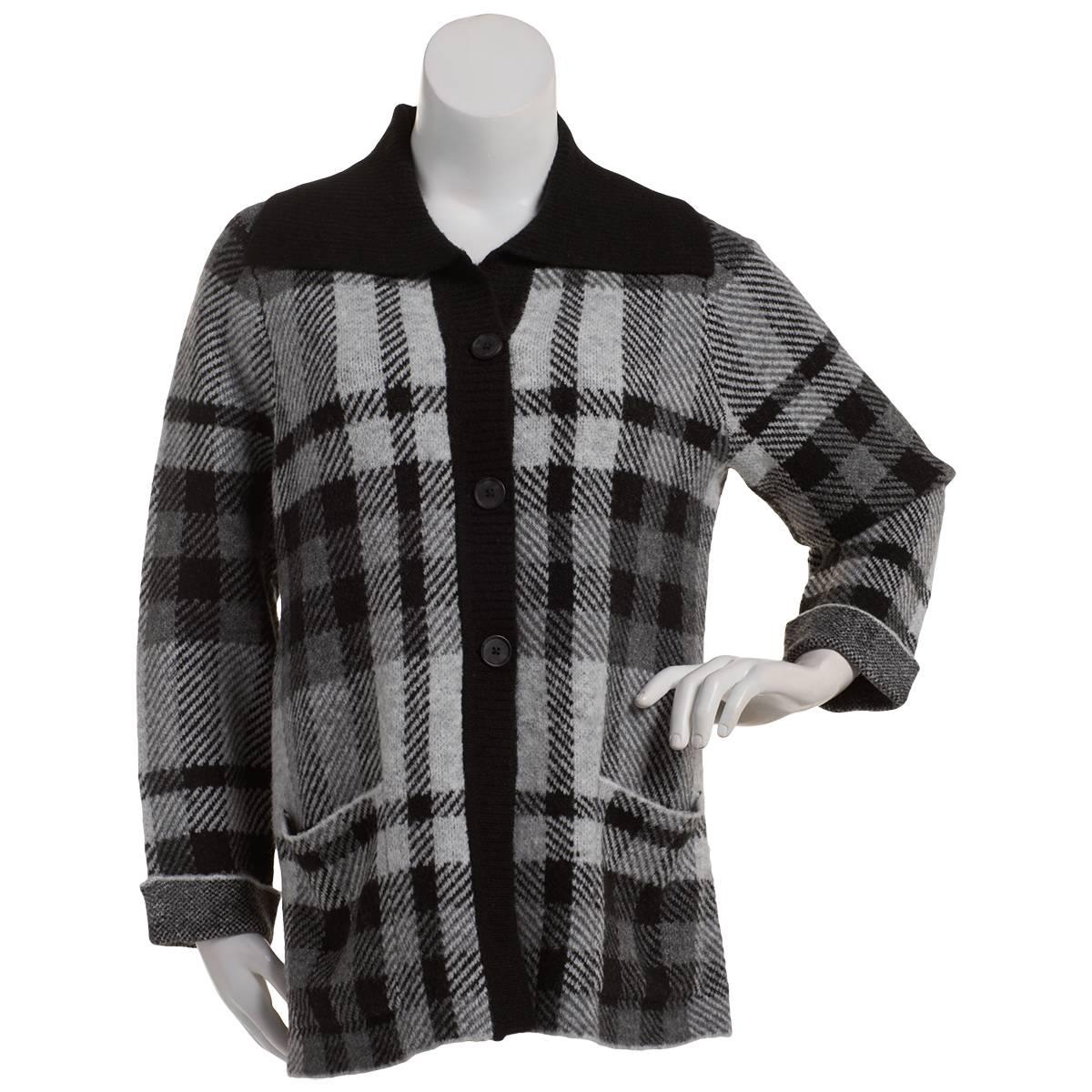 Click here for Plus Size Preswick & Moore Plaid Jacquard Cardigan... prices