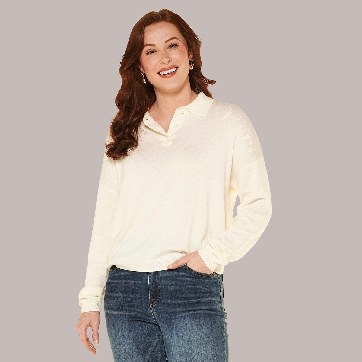 Click here for Petite Preswick & Moore(R) Solid Collar Polo Sweat... prices