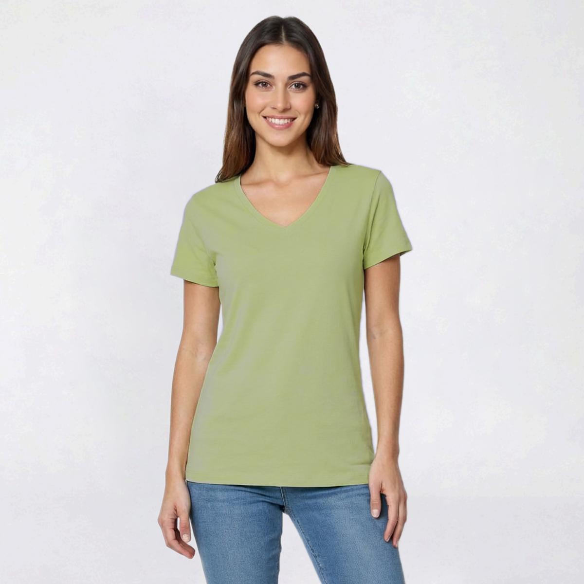Click here for Womens Preswick & Moore(R) Solid Short Sleeve V-Ne... prices