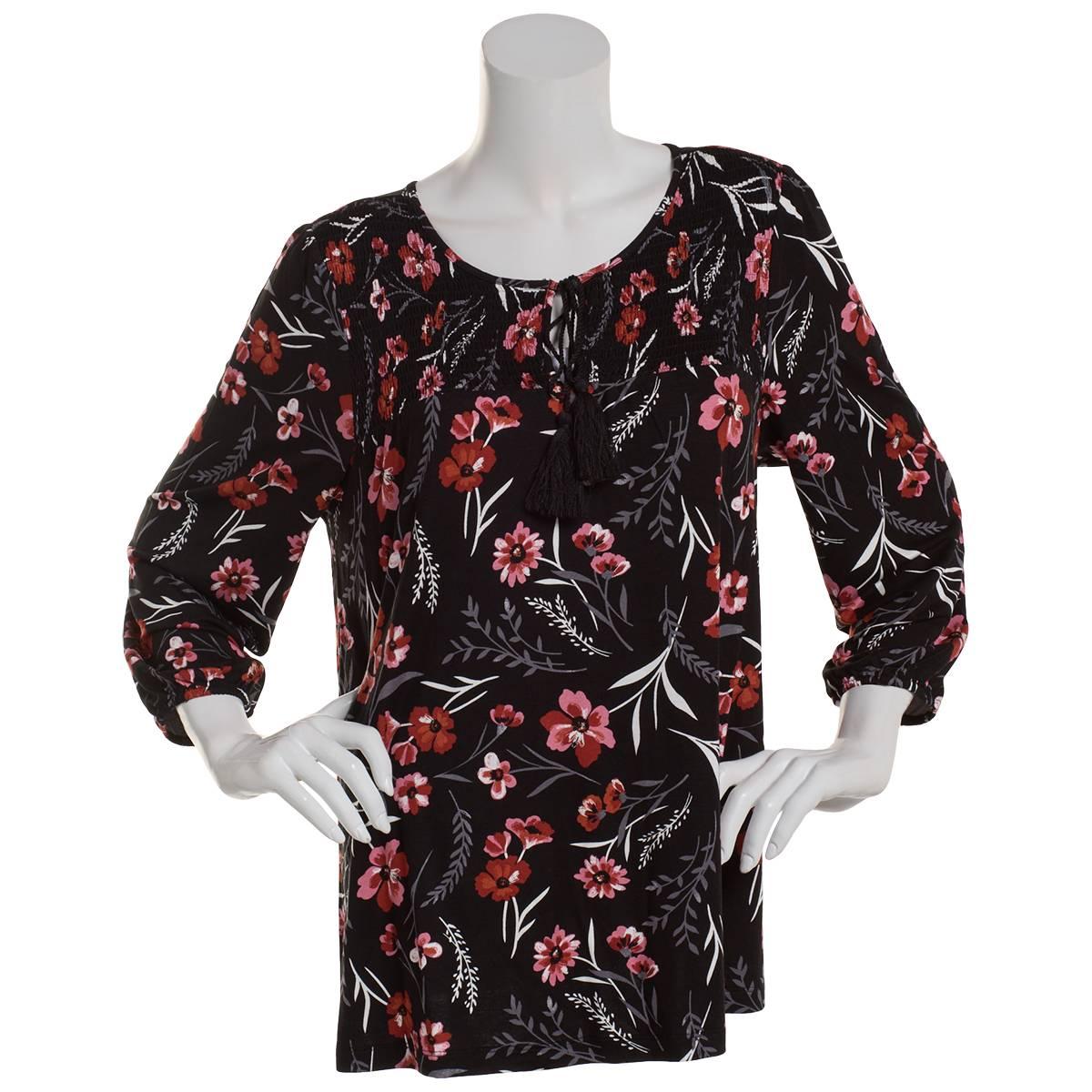 Click here for Plus Size Preswick & Moore(R) 3/4 Sleeve Floral Fe... prices