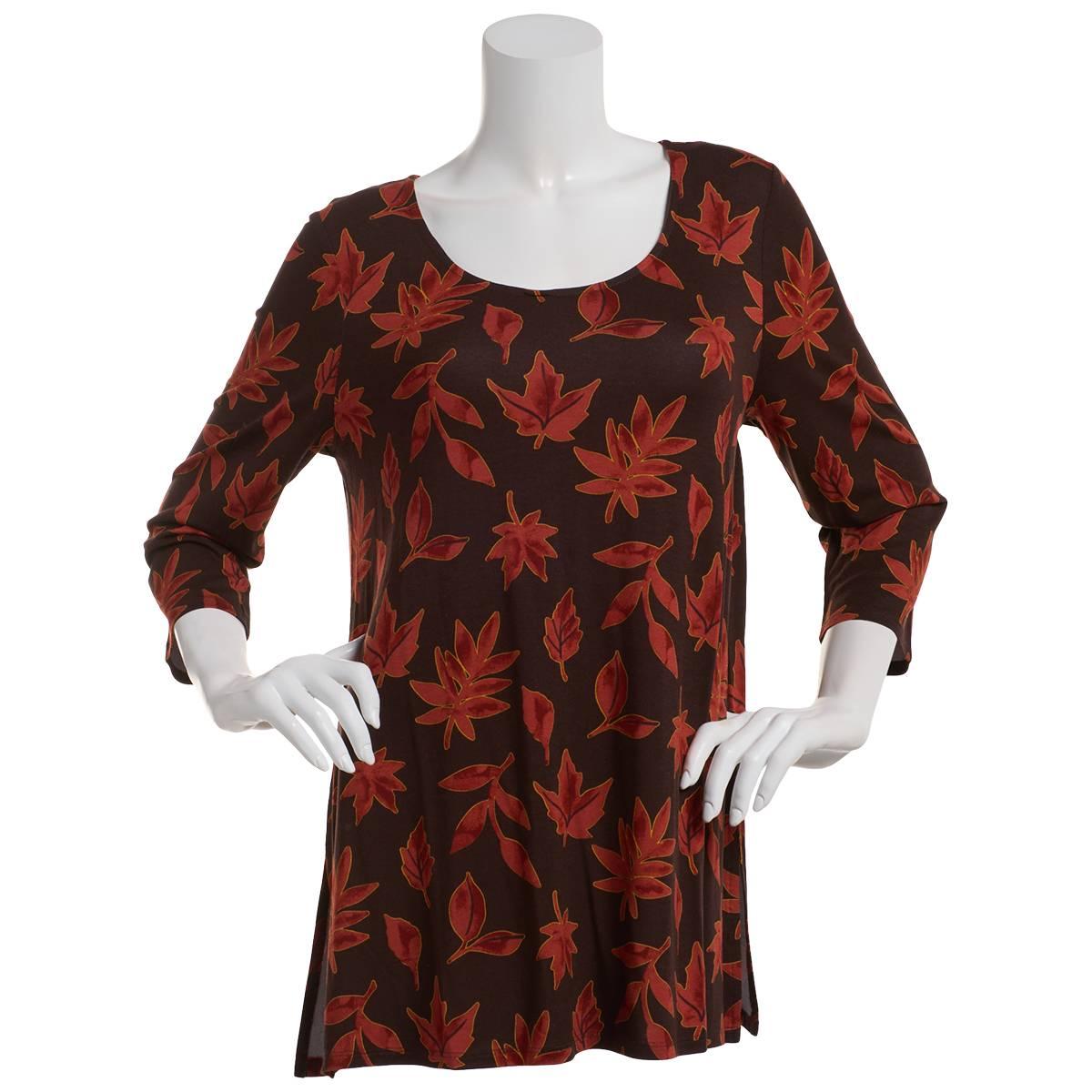 Click here for Petite Preswick & Moore(R) 3/4 Sleeve Leaf Tunic B... prices