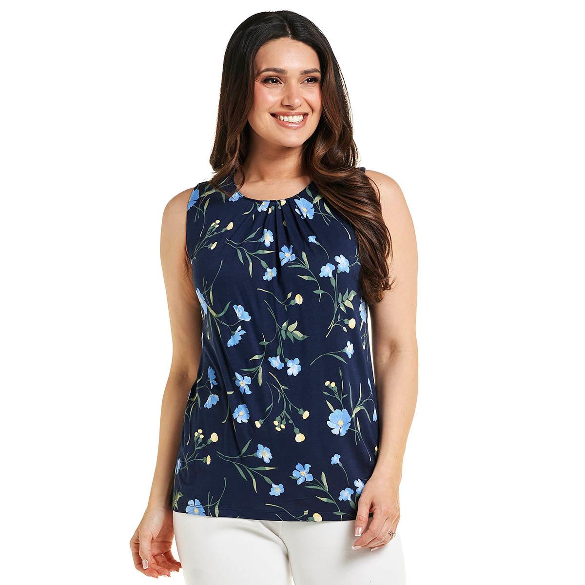 Click here for Petite Preswick & Moore(R) Pansy Floral Shell Blou... prices