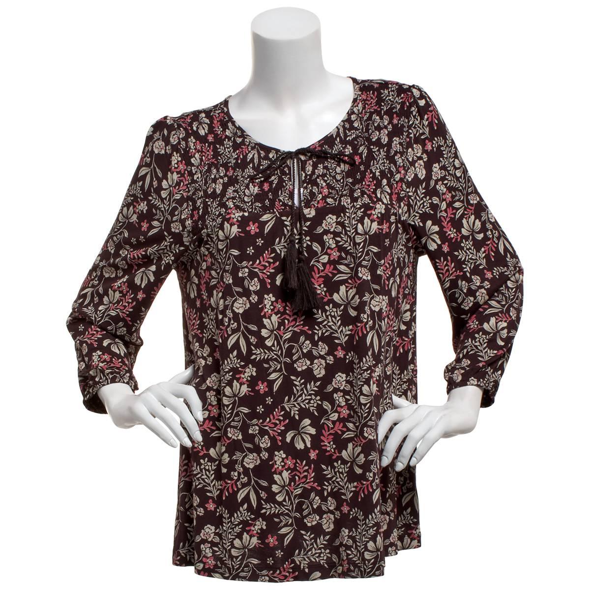 Click here for Petite Preswick & Moore(R) 3/4 Sleeve Floral Leaf... prices