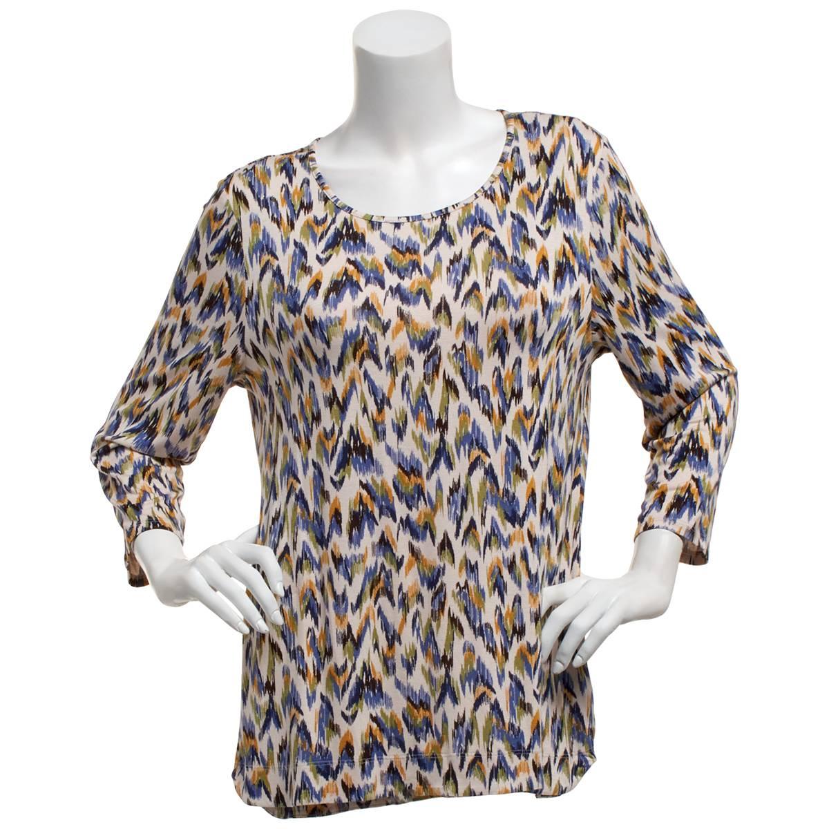 Click here for Petite Preswick & Moore(R) 3/4 Sleeve Abstract Che... prices