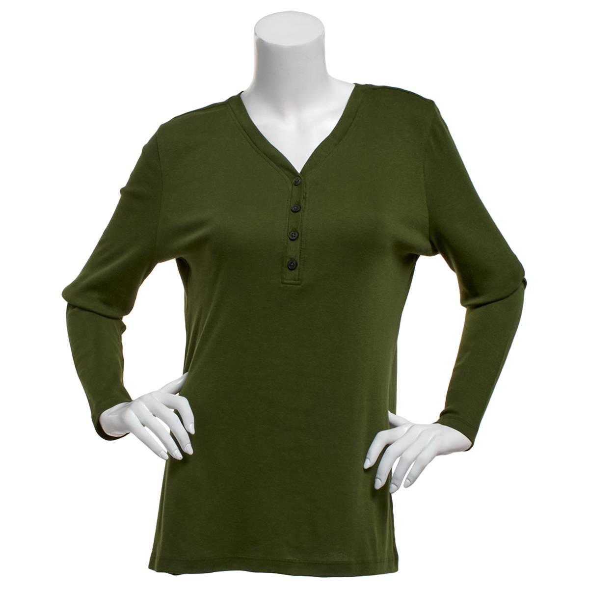 Click here for Petite Architect(R) Long Sleeve V-Neck Henley Tee prices