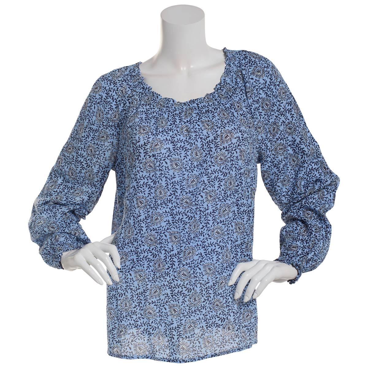 Click here for Petite Architect(R) Long Sleeve Peasant Floral Scr... prices