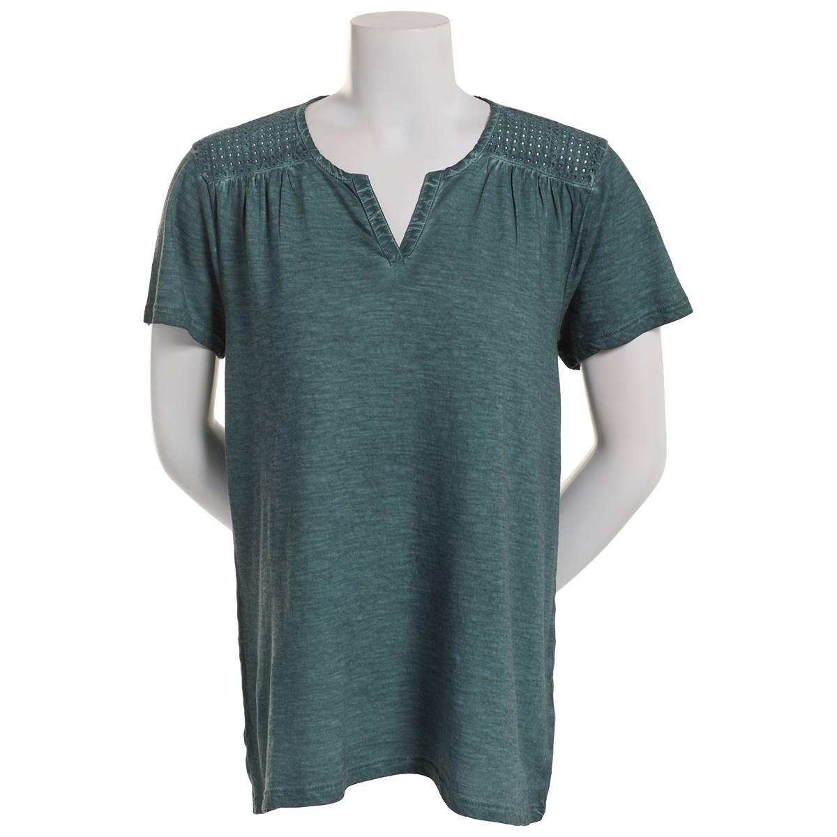 Click here for Petite Architect(R) Short Sleeve Split Neck Solid... prices