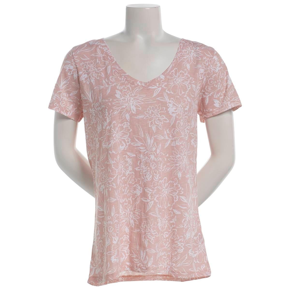 Click here for Petite Architect(R) Short Sleeve V Neck Splatter F... prices