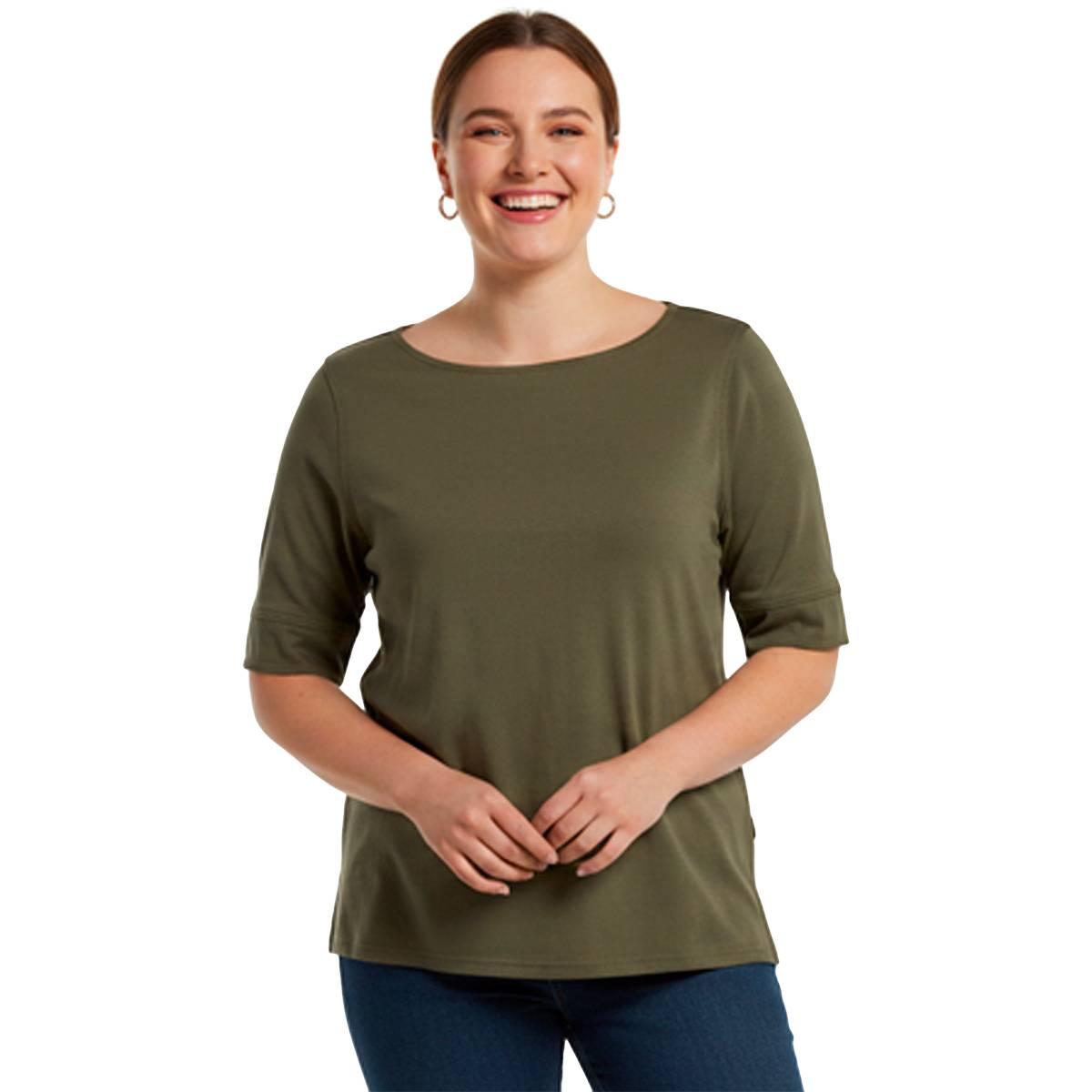 Click here for Petite Architect(R) Elbow Sleeve Boat Neck Tee prices