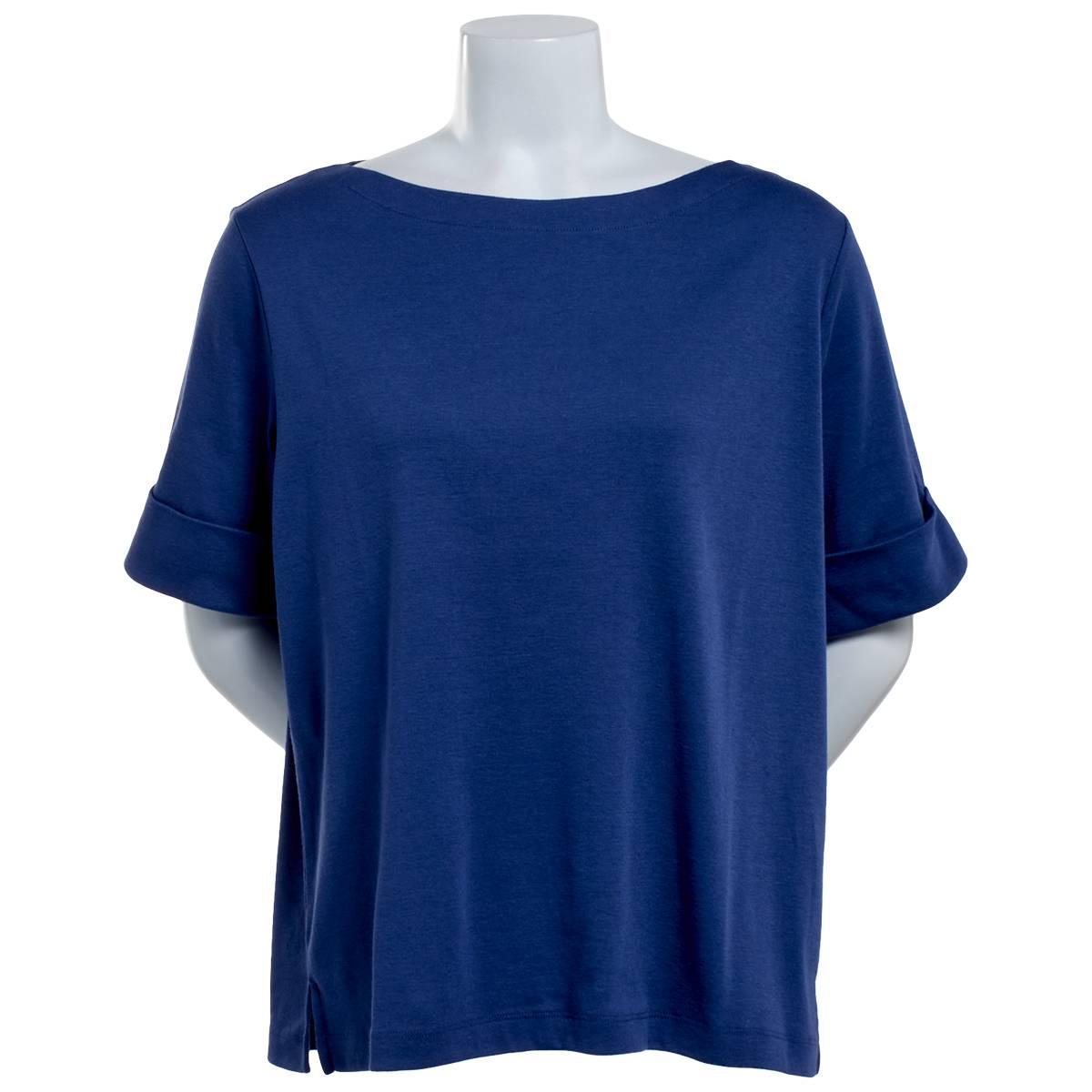 Click here for Plus Size Hasting & Smith Elbow Sleeve Solid Boat... prices