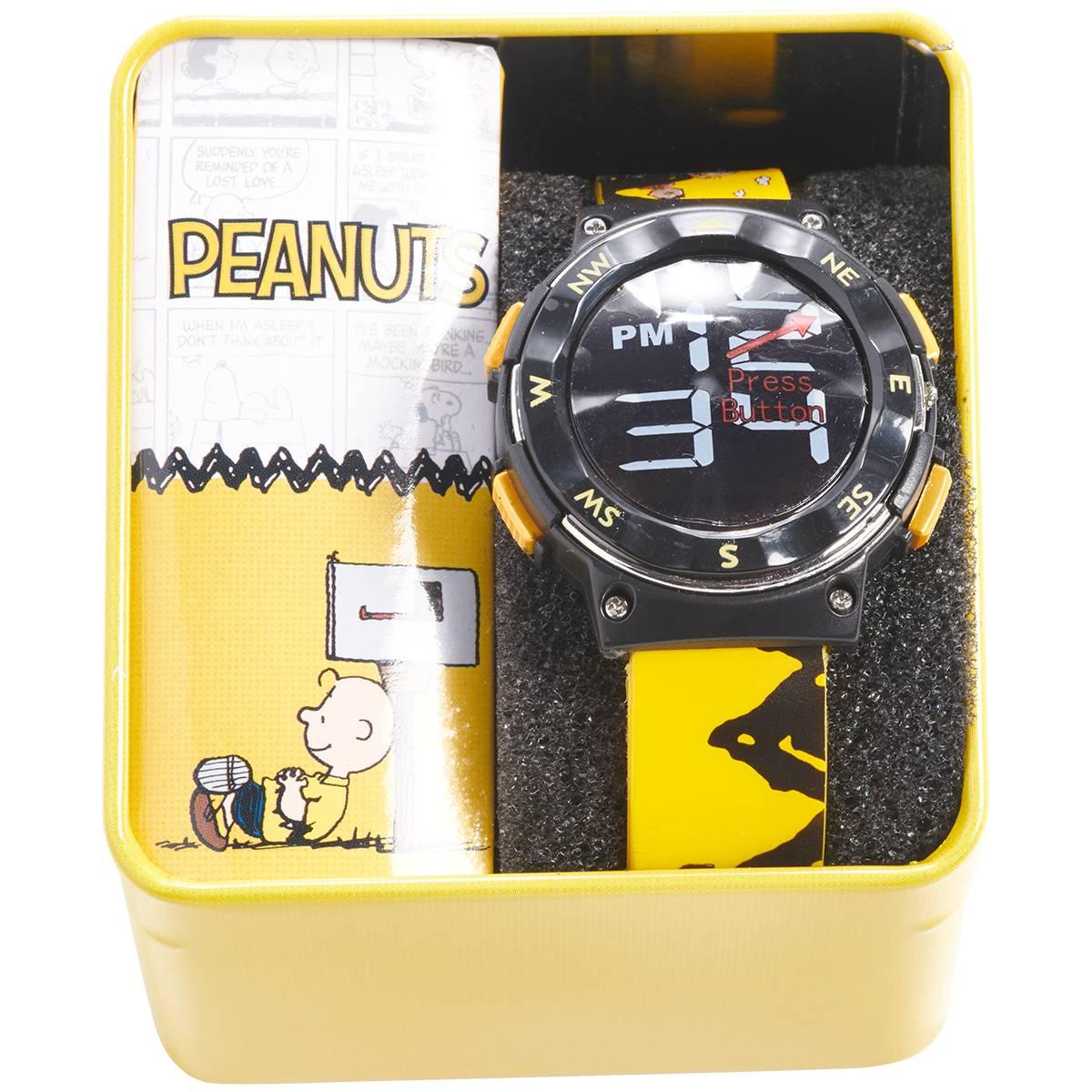 Click here for Kids Peanuts(tm) LED Round Black Case Watch - PEA4... prices
