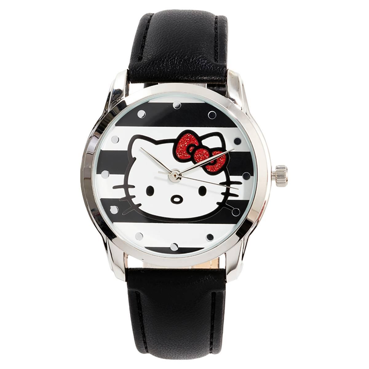 Click here for Womens Hello Kitty(R) Face Stripe Dial Watch - HK5... prices