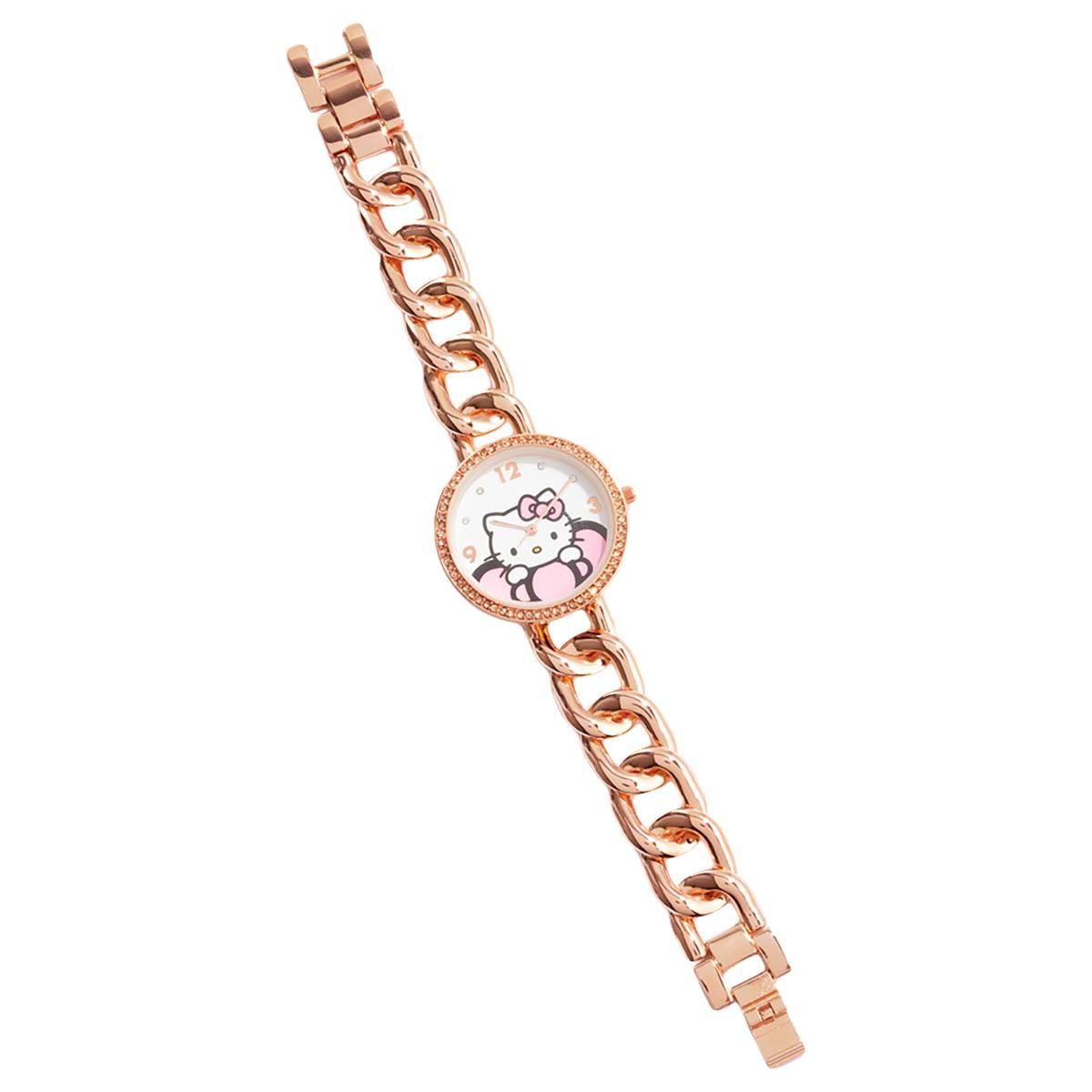 Click here for Womens Hello Kitty Rose(R) Gold Chain Link Analog... prices