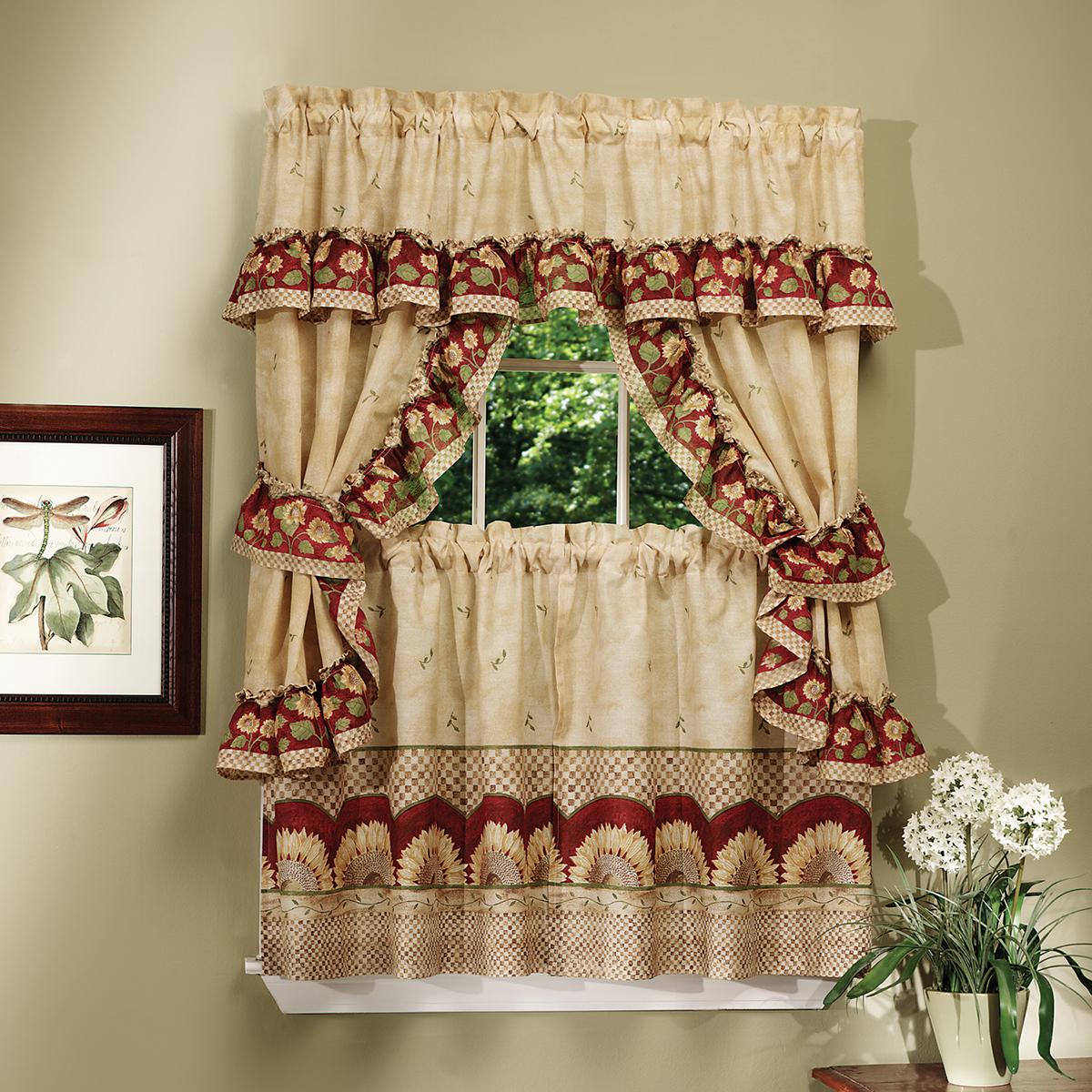 Click here for Achim Sunflower Cottage Kitchen Curtain Set prices