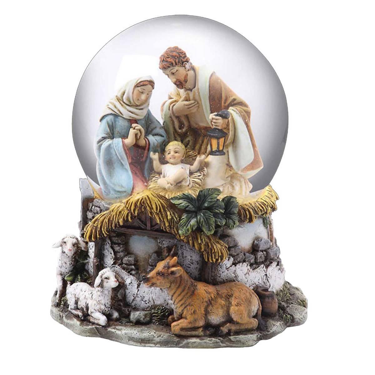 Kurt S. Adler Musical Holy Family Snow Globe
