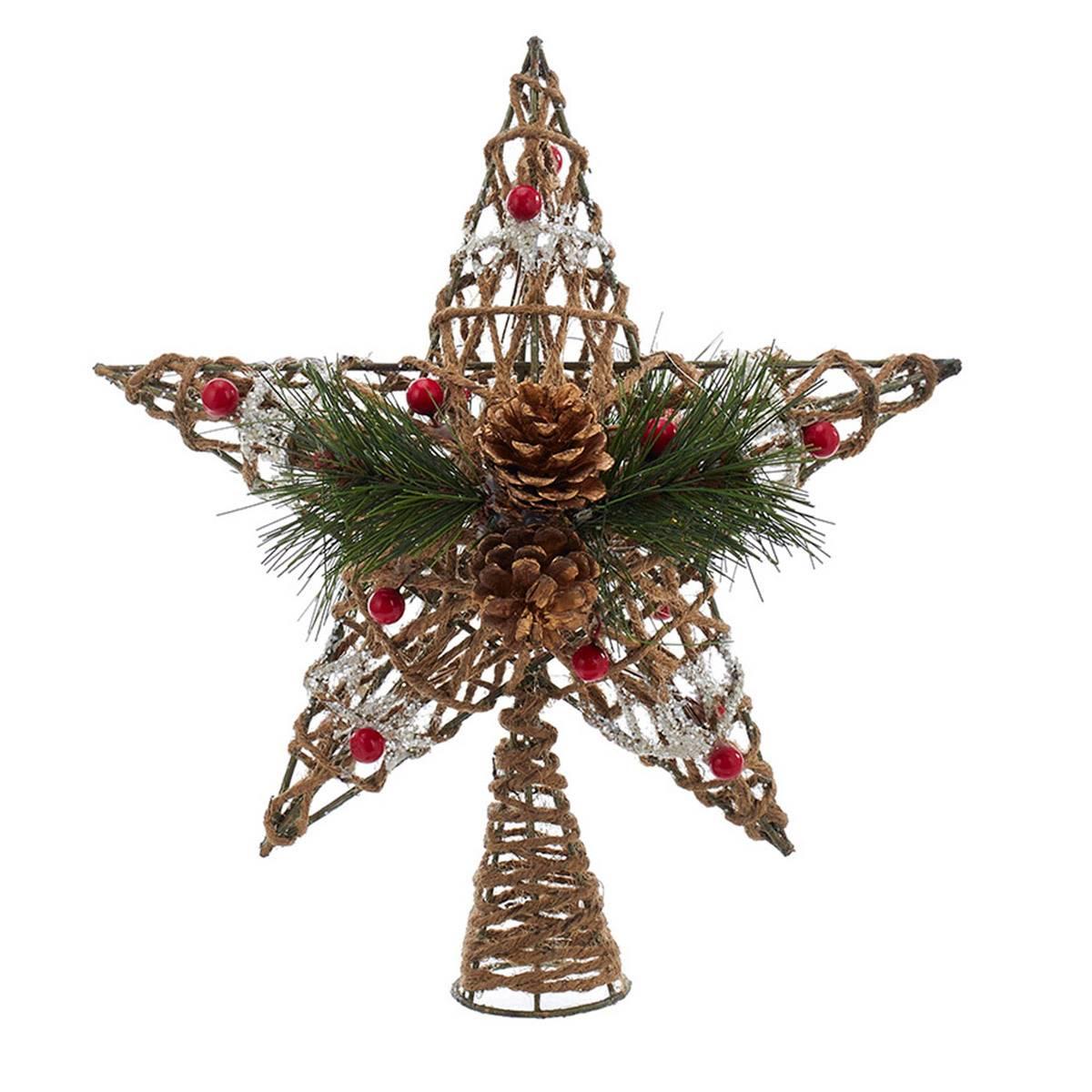 Click here for Kurt S. Adler 11in. Natural Star w/ Pinecones Tree... prices